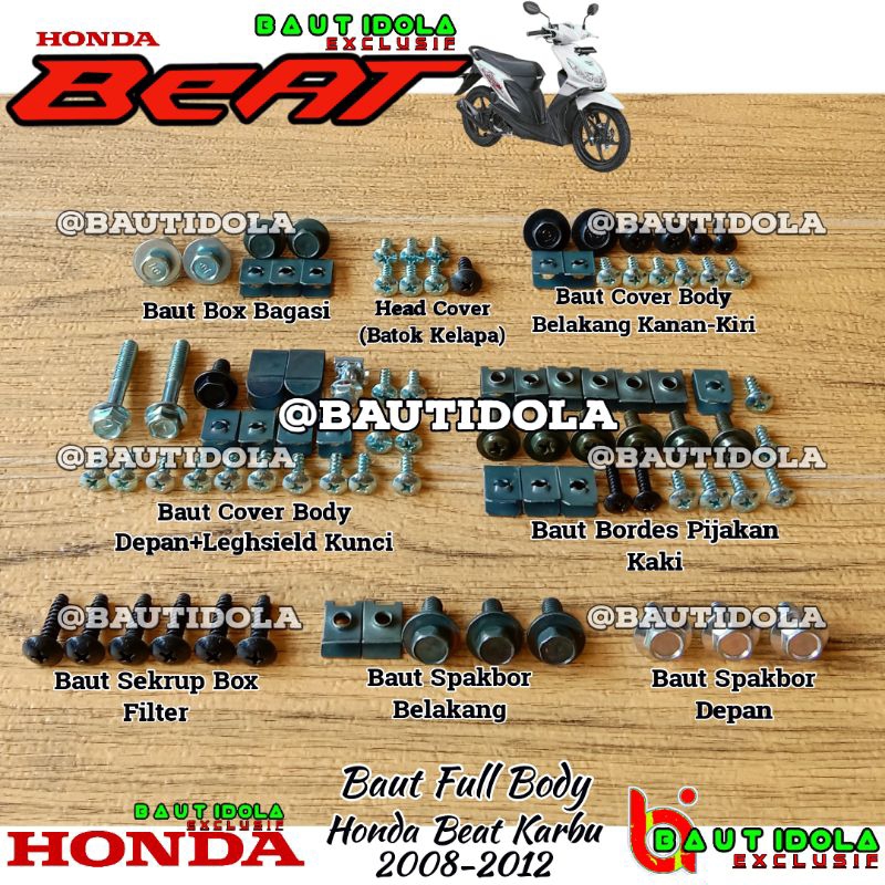 Honda Beat Carburetor Full Body Bolt 2008-2012 Original | Shopee Malaysia