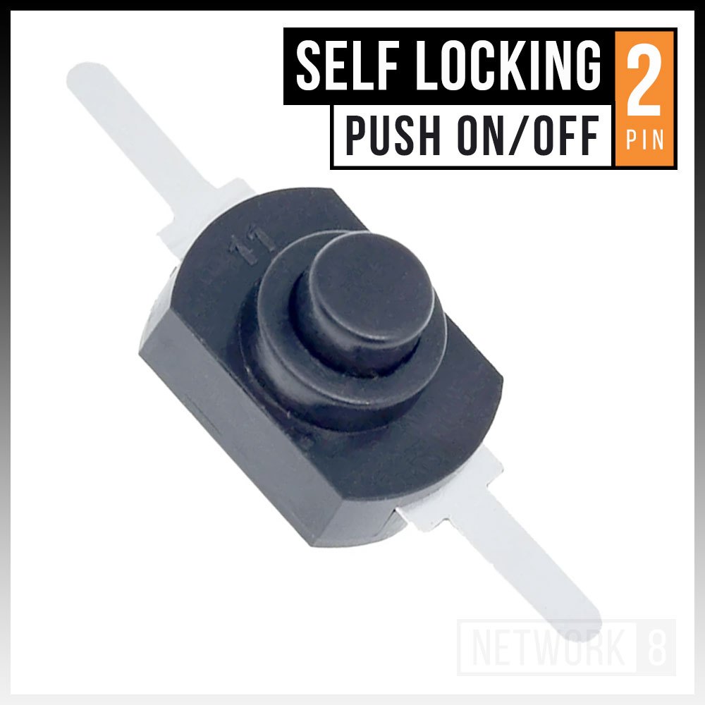 TOMBOL Small PRESS BUTTON FLASHLIGHT SWITCH 2 FOOT SELF LOCKING PUSH ON OFF SWITCH 30V 1A ...