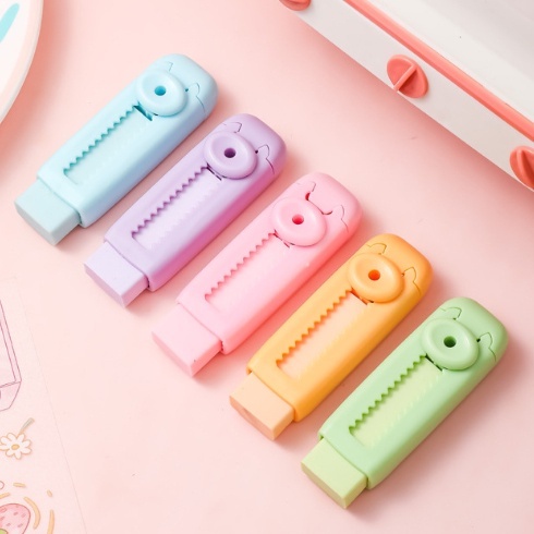 Cute Retractable/Push Color Mechanical Eraser, Sliding Eraser | Shopee ...
