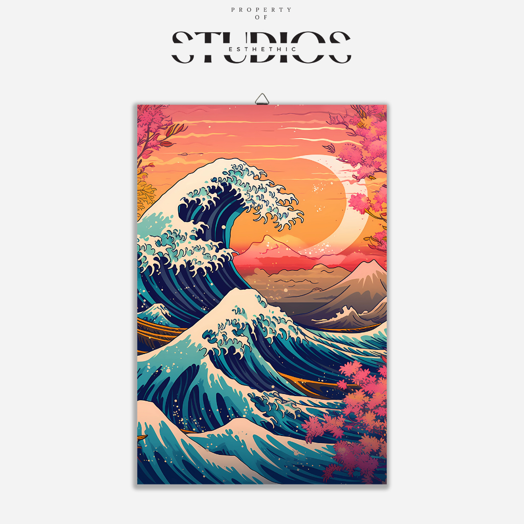 Art03 THE GREAT WAVE OFF KANAGAWA HOKUSAI JAPAN UKIYO-E WALL DECOR ...