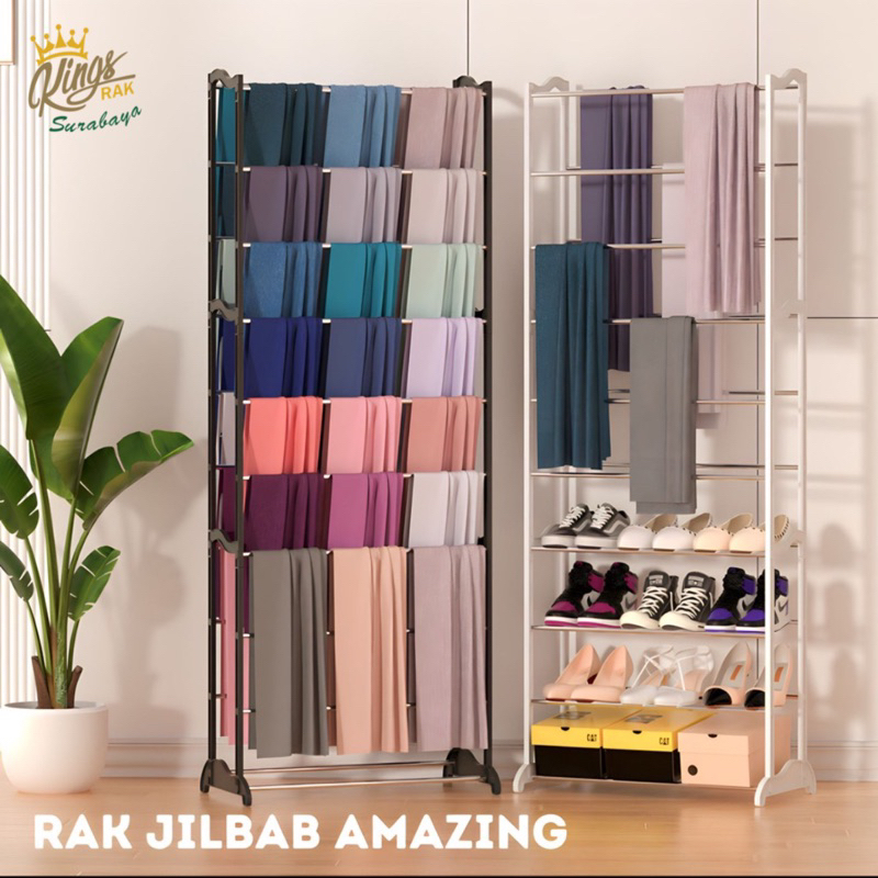 GANTUNGAN Hijab Rack Hijab Hanger 10-level Amazing Shoe Rack Hijab Rack ...