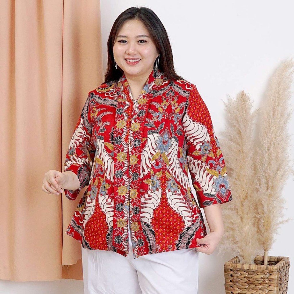 Pretty Batik MALIA Tops Batik Abaya Jumbo Big Size - Blouse Wanita fit ...