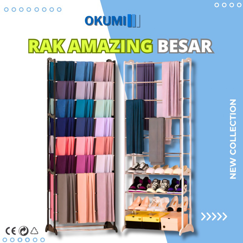 GANTUNGAN Okumi Hijab Rack Hijab Rack Hijab Rack Amazing 10-level Hijab ...