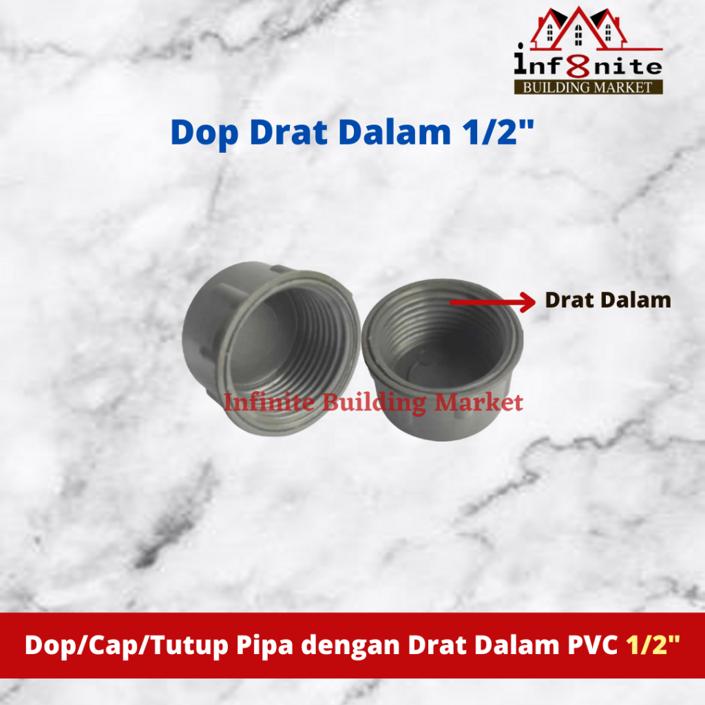 Dop Drat In PVC 1/2 Inch Female Cap Thread Thread Pipe Cap 1/2 ...