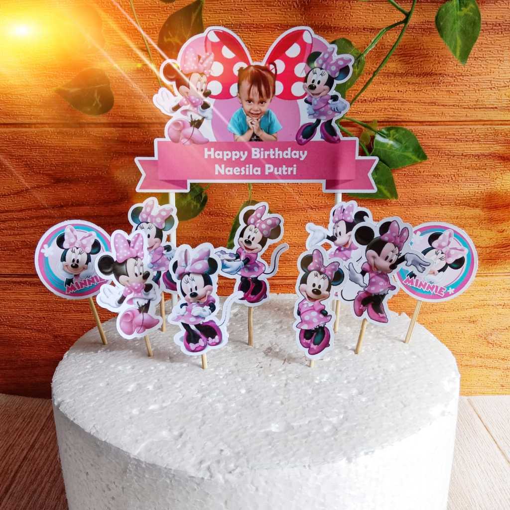 Custom Photo Minnie Mouse Toper for Children's Character Birthday ...