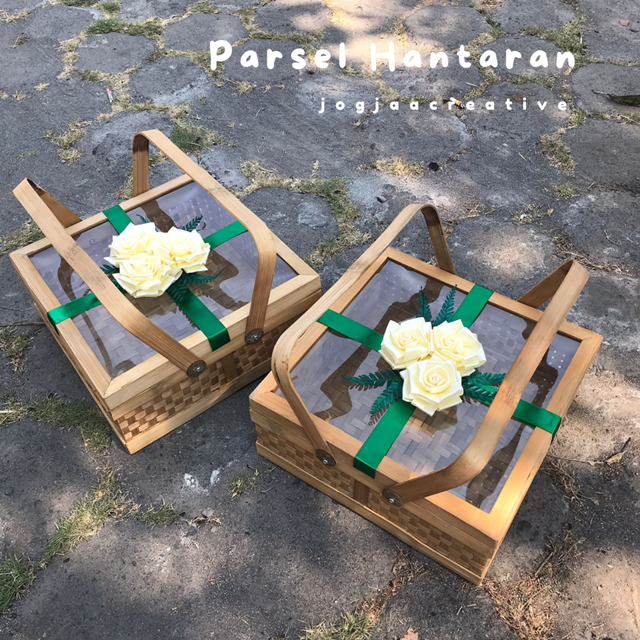 Bamboo Parcel Wedding HATARAN Parcel Box Lid Mica FREE Flower Ribbon ...
