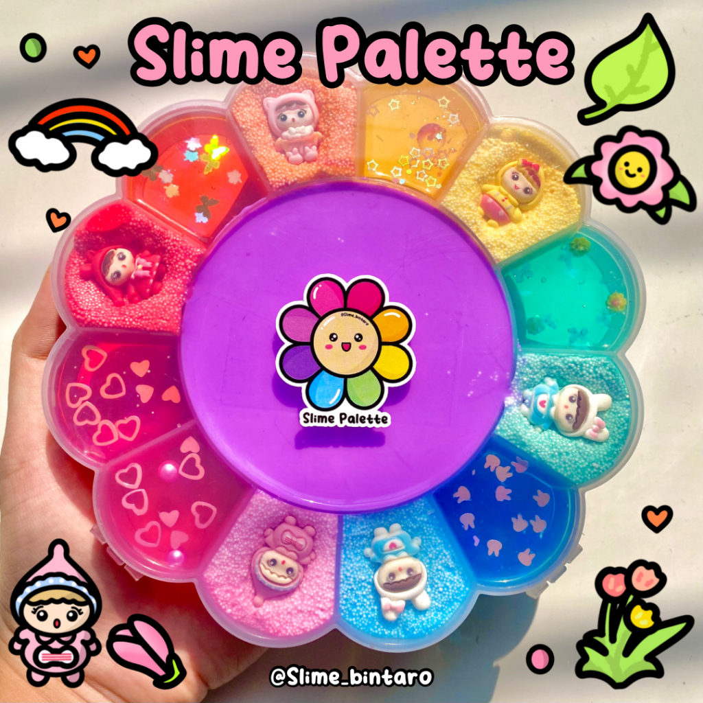 Flower PALETTE SLIME BY SLIME BINTARO || Many COLORFUL SLIME ...