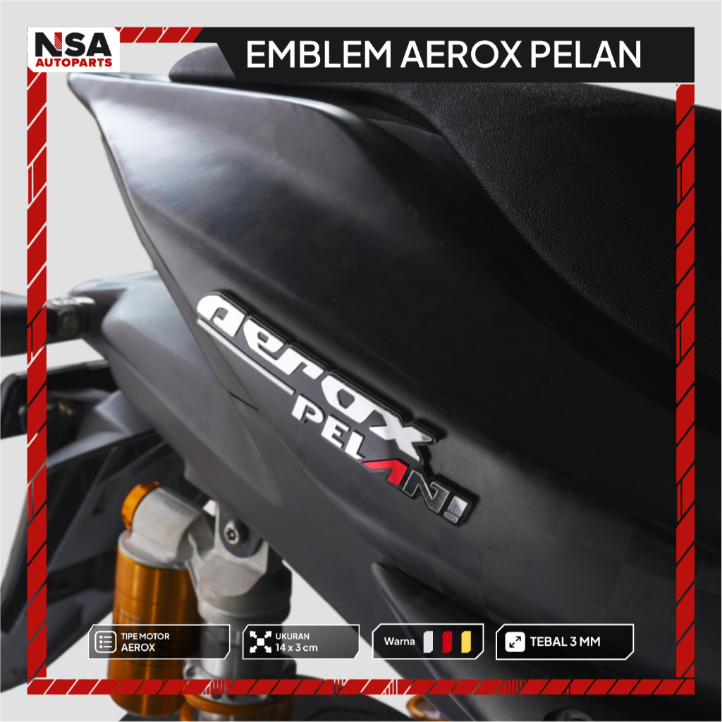 1pcs AEROX EMBLEM Slow Embossed Not sticker YAMAHA AEROX sticker ...