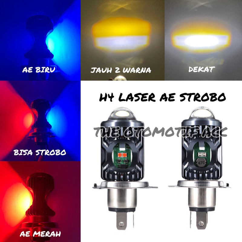 MERAH H4 Laser Headlight with 3 legs Dusk Blue Red Can Flash 25 watts ...