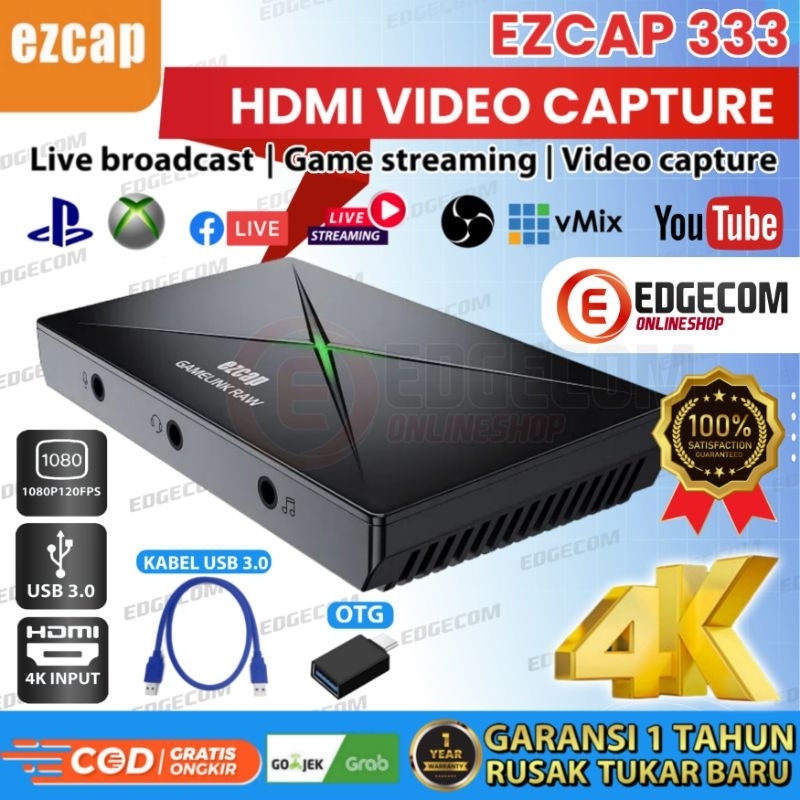 Ezcap 333 HDMI CAPTURE CARD LIVE STREAMING/RECORD TO USB 3.1 GAMELINK ...