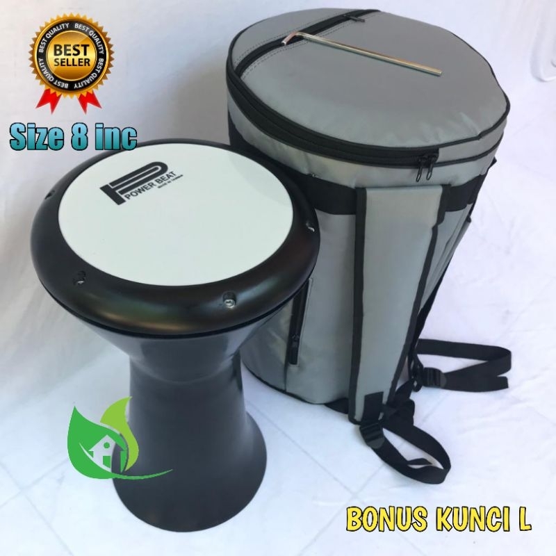 PUTIH HITAM Darbuka dumbuk calti 8 inch black white mica Bonus L key ...