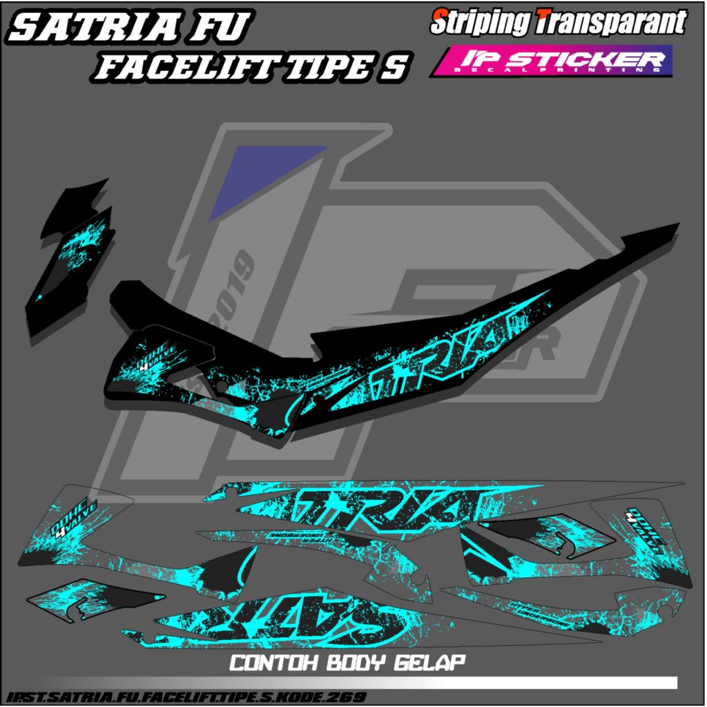 SUZUKI SATRIA FU FACELIFT MOTORCYCLE STRIPING TYPE S HOLOGRAM AND ...
