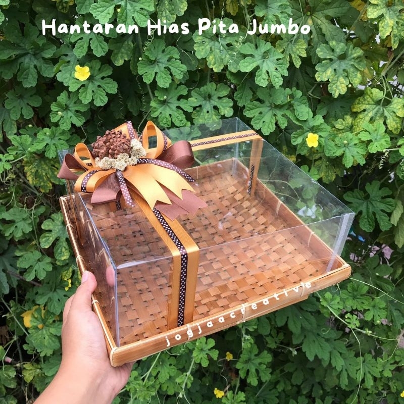 Bamboo PLATE WITH MIKA LID FREE BROWN POLKA RIBBON/ PREMIUM BAMBOO ...