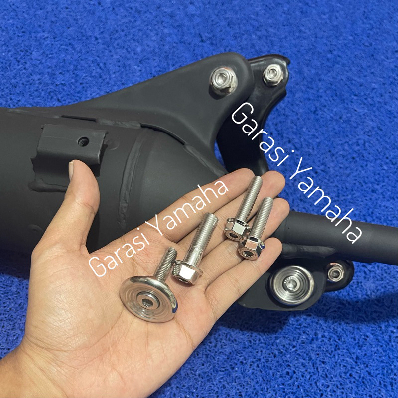 Mio sporty smile fino soul stainless 2-key Exhaust Bolt set And Coin Muffler Bolt mio Exhaust ...