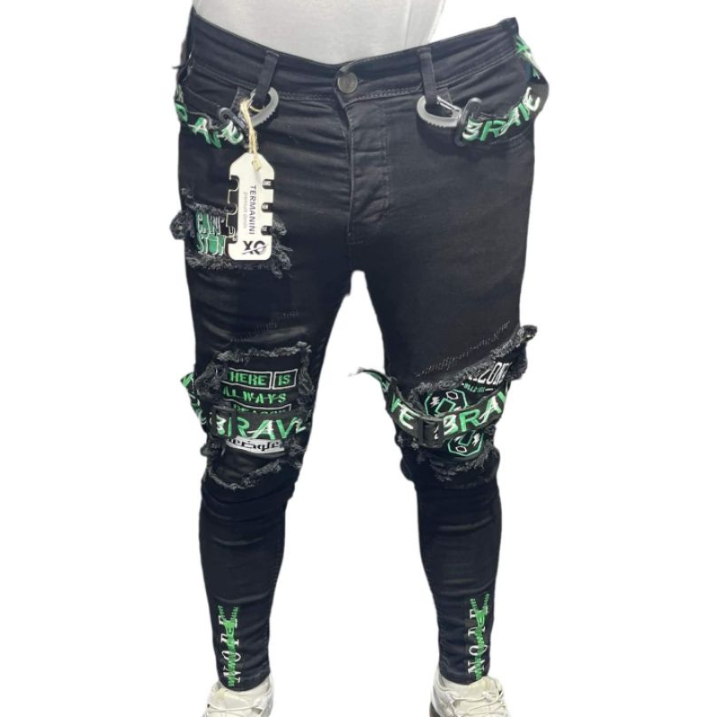 Men's ripped jeans Long ripped jeans Men's original ripped jeans Men's ...