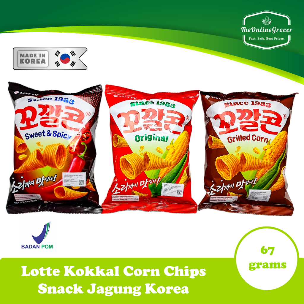 Lotte Kokkal Corn Chips 67gr - Korean Corn Snack | Shopee Malaysia