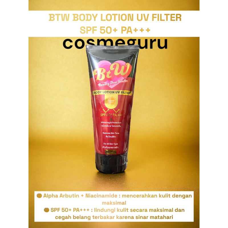 BTW BEAUTY THAT WORKS BODY LOTION UV FILTER SPF 50+PA+++ 200ML | Shopee ...