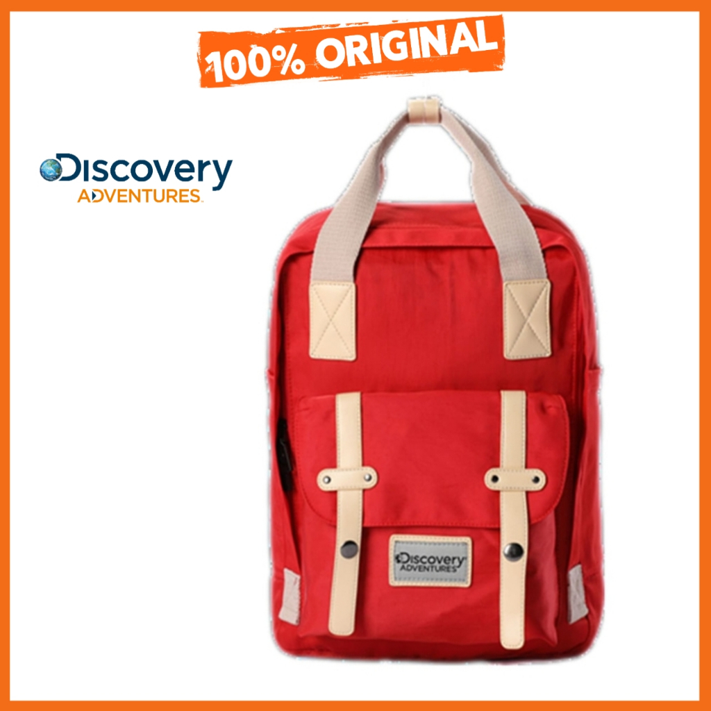 MERAH Discovery Adventures Vintage Backpack - Red | Shopee Malaysia