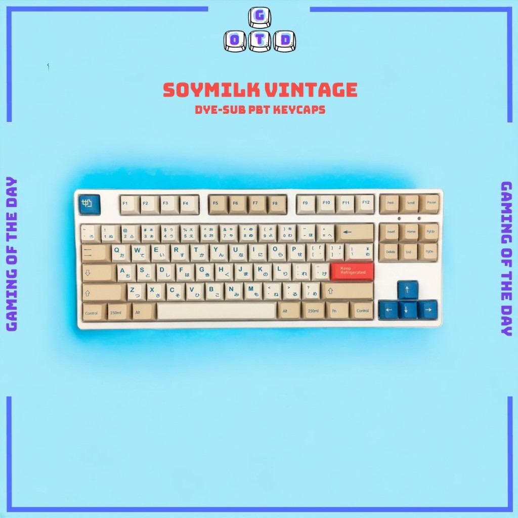 Soymilk Vintage with Japanese Root Keycaps Keycap by GOTD Cherry PBT ...