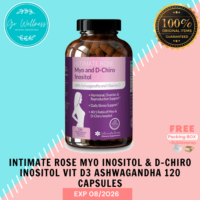 Intimate Rose Myo-Inositol & D-Chiro Inositol Vit D3 Ashwaganda - 120 ...