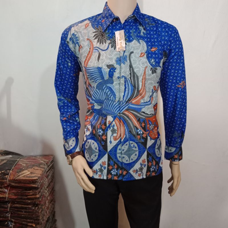 KEMEJA Batik Shirt motif jago Blue sinaran original arta batik Code 008 ...
