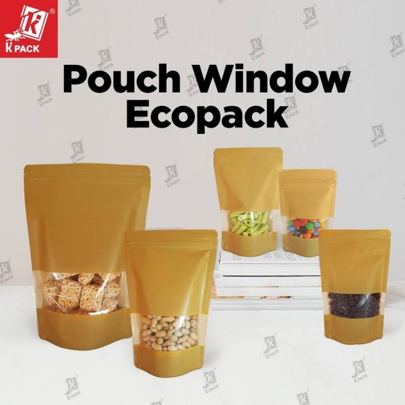 [Sale] Pouch Clip Window Ecopack 1.1 kg Litho Kraft Paper 18x29 cm Retail Can Unit | Shopee Malaysia