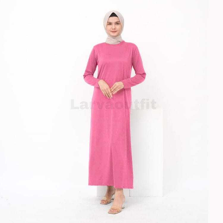Larvaoutfit - Inner Dress Long Sleeve Fusia Color Inner Span Cuff Gamis ...