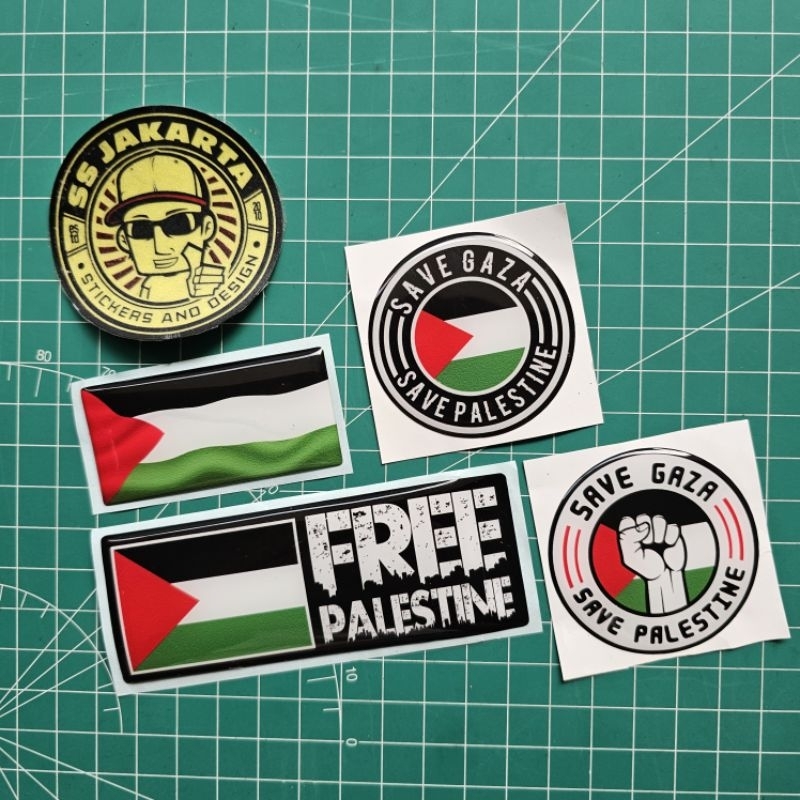 Palestine Flag EMBLEM STICKER FREE PALESTINE EMBLEM STICKER Embossed ...
