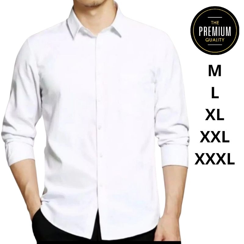 PUTIH KEMEJA Plain White Shirt | Formal Shirt | Men's Long Sleeve Plain ...