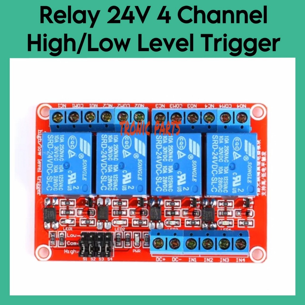 Relay 24V 4channel Module High/Low Level Trigger Opto Isolation 4CH ...