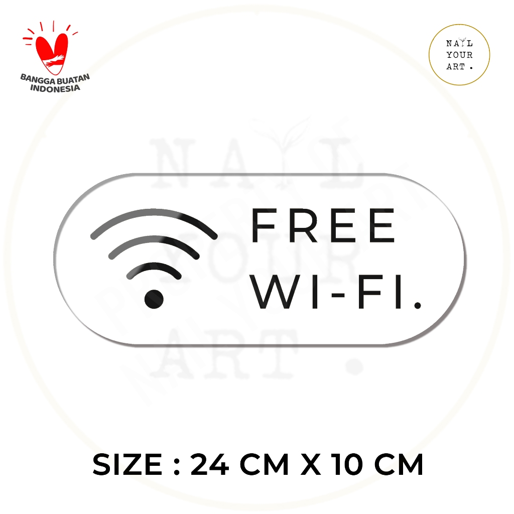 Free WIFI ROUND ACRYLIC SIGN - Nail Your Art - Minimalist Signage ...