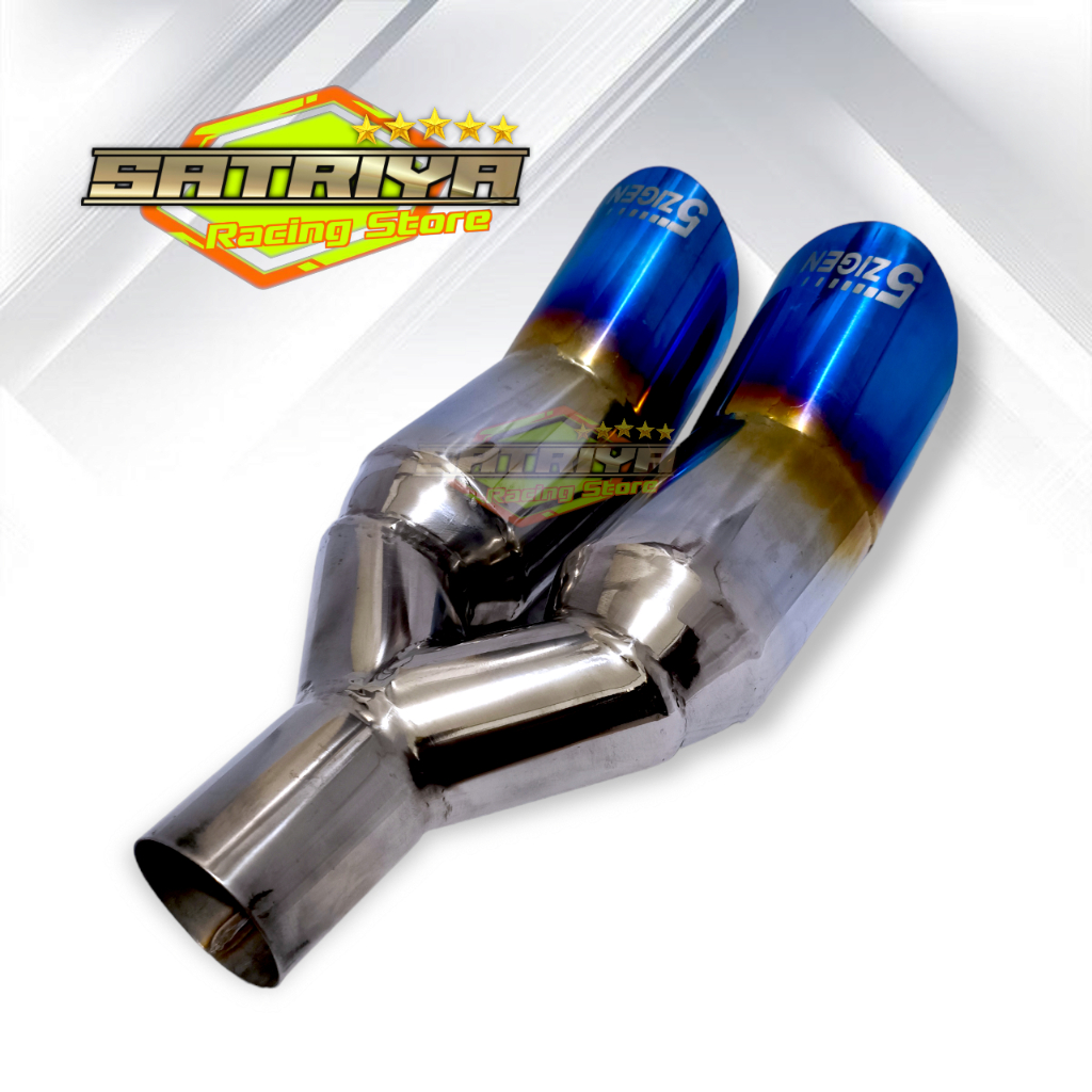 Car Racing Exhaust 5Zigen Branch Blue Full Stainles Bass Cool Round ...