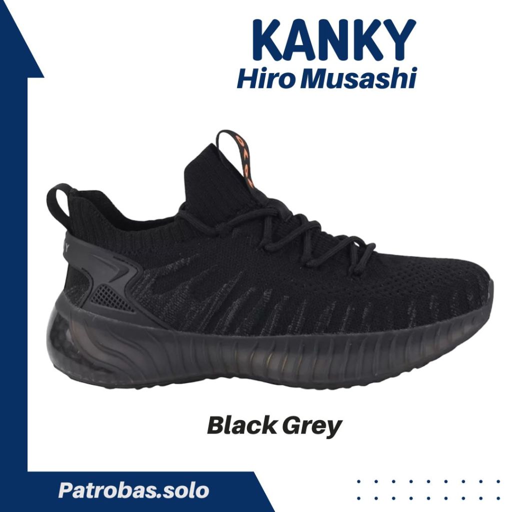 Kanky Hiro Musashi Black Gray Original Shoes Sneakers Casual Sport ...