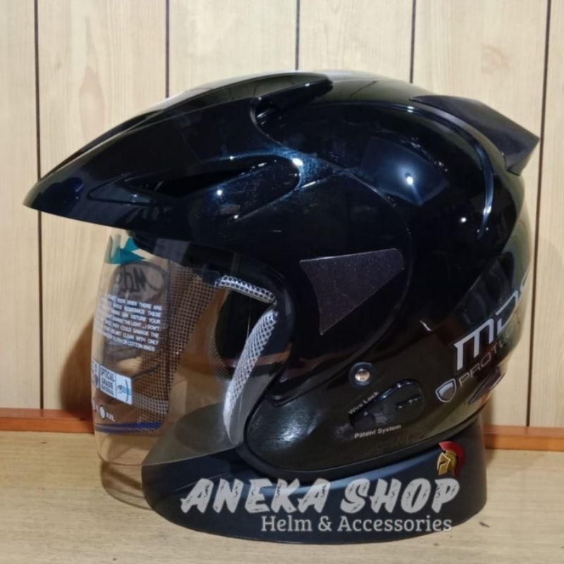 Mds PROTECTOR SOLID BLACK GLOSSY HELMET | Single VISOR | Sni HELMET ...