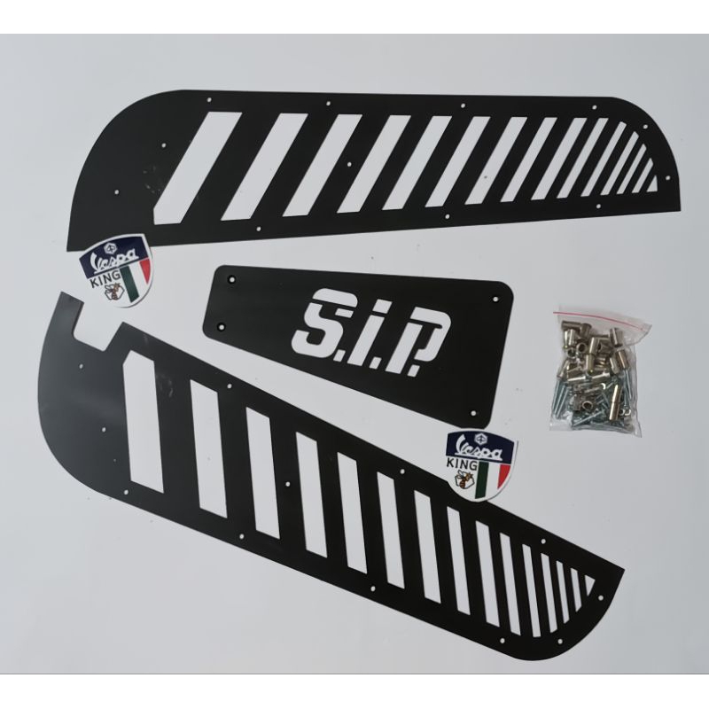 REPLIKA HITAM Vespa floor landing, SIP replica, black SIP embossed ...