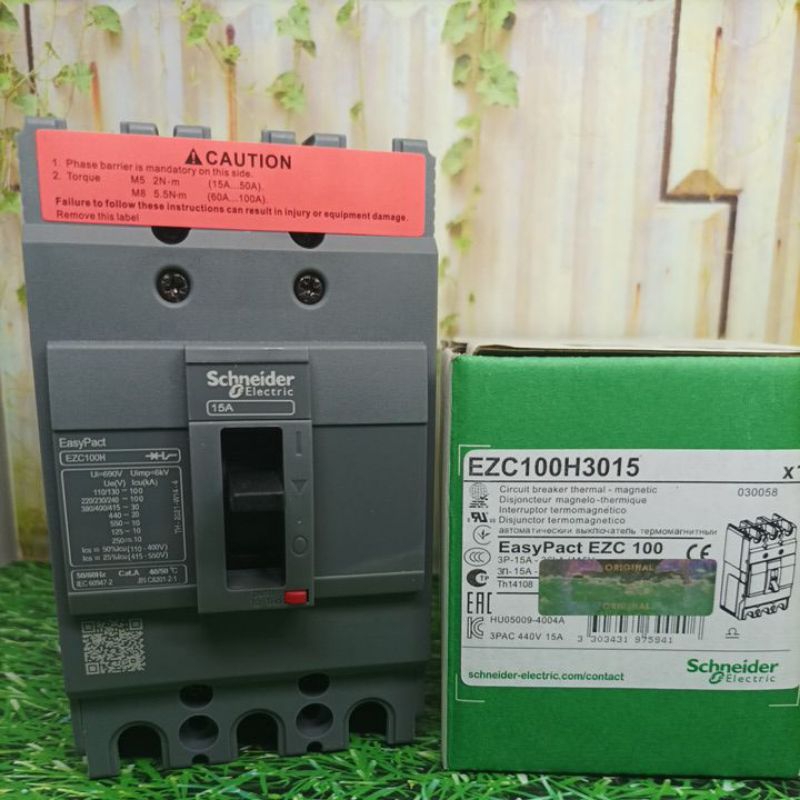 Mccb EZC breaker EasyPact Schneider EZC100H 3P 15A ezc100h3015 3phase breaker | Shopee Malaysia