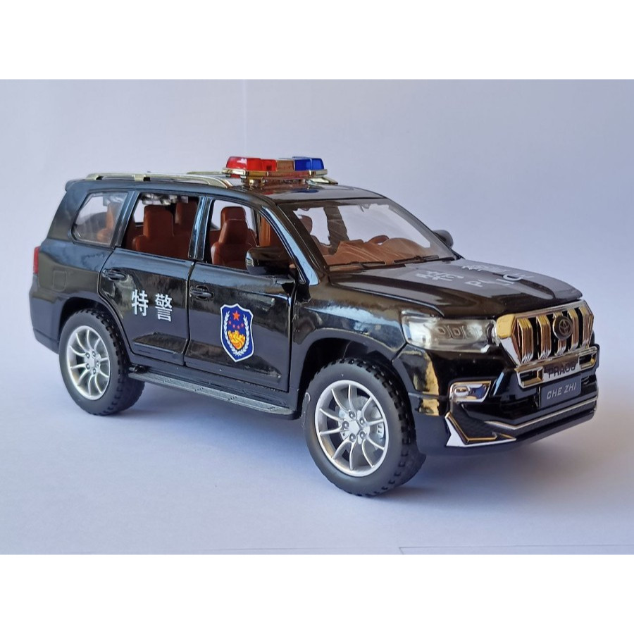 HITAM Diecast Car Toyota Land Cruiser Prado Police Black Miniature Kids ...
