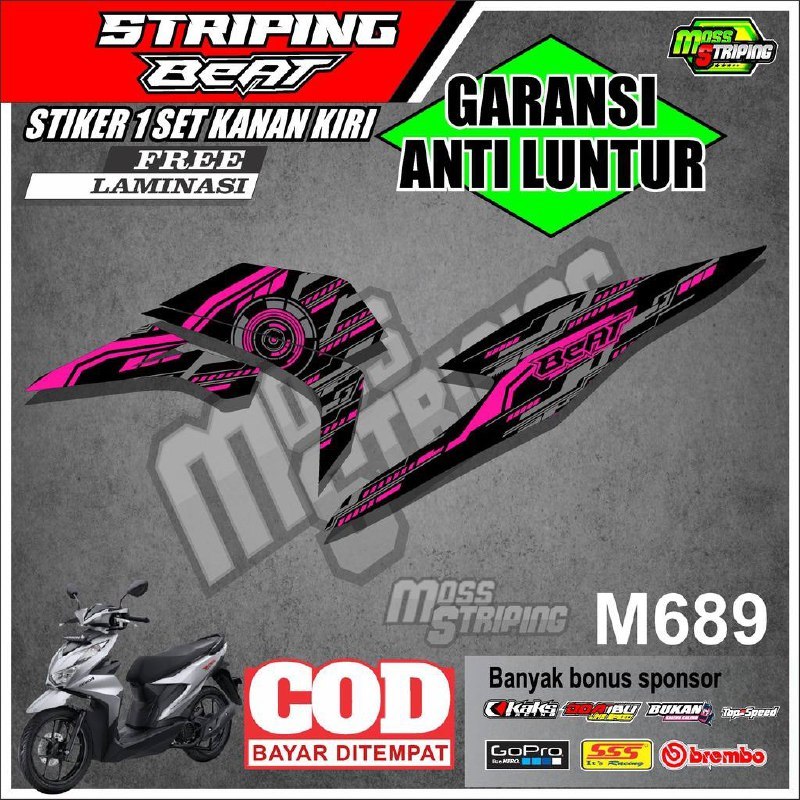 Sticker STRIPING STICKER BEAT NEW DELUXE 2020 2021 2022 M689 STICKER ...