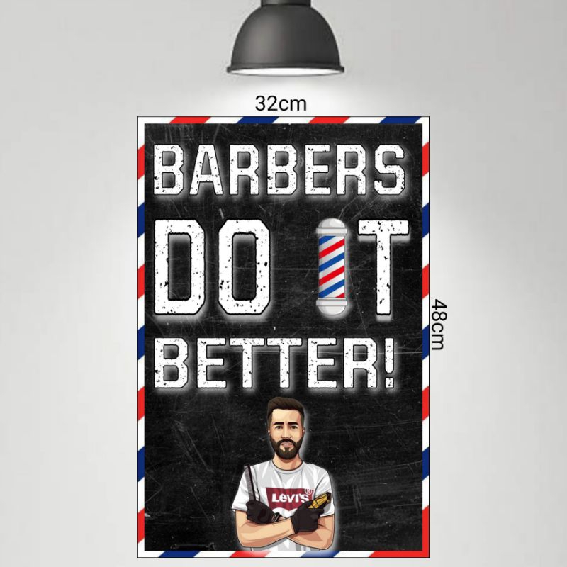 Poster of the words barber english art paper a3plus | Shopee Malaysia