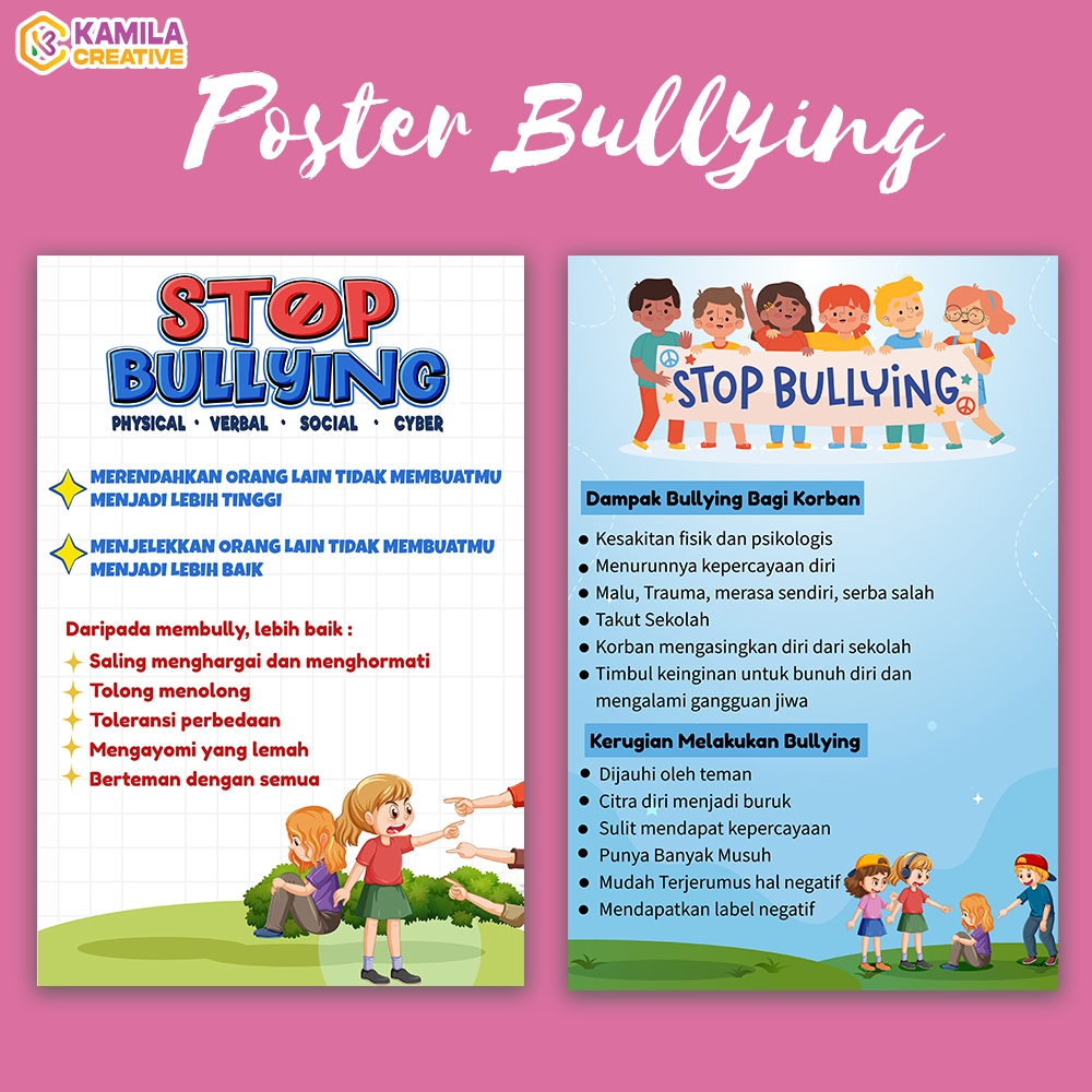 Kamila Creative - Bullying Poster, A3+ Stop Bullying Poster | Shopee ...