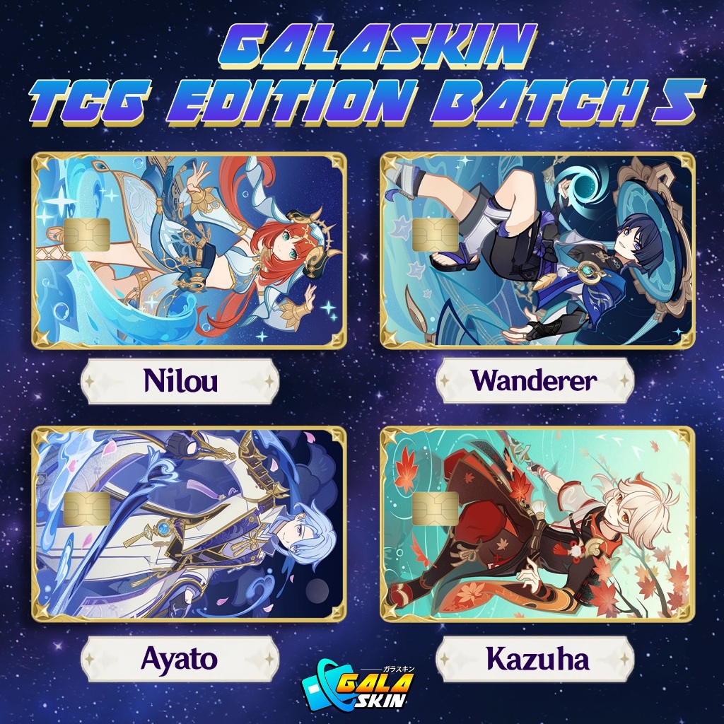 Sticker Skin Atm Card Genshin Impact Wandererer Nilou Kazuha Ayato TCG ...