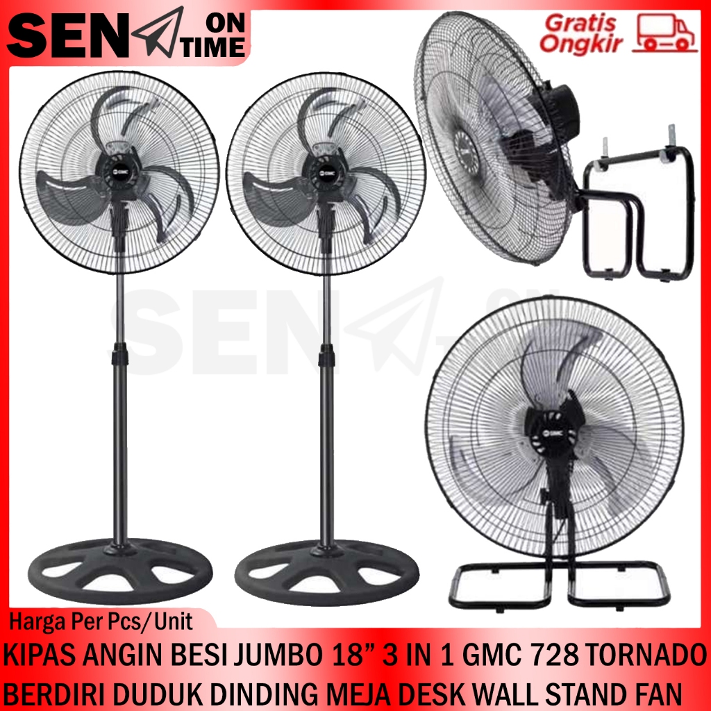 Gmc Iron Fan 18 Inch 3 In 1 728 Tornado SNI Standing Sitting Wall Desk ...