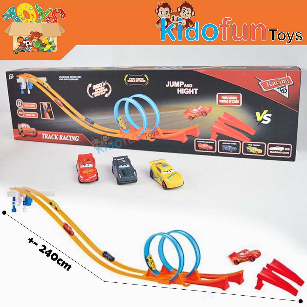Track Racing Cars McQueen Children's Toy Racing Car 3 Track Slide ...