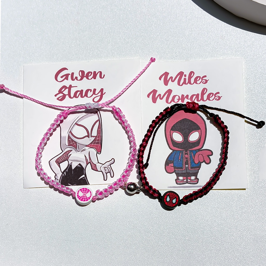 Couple Bracelet Spiderman Knitting Magnet Miles Morales & Gwen Stacy ...