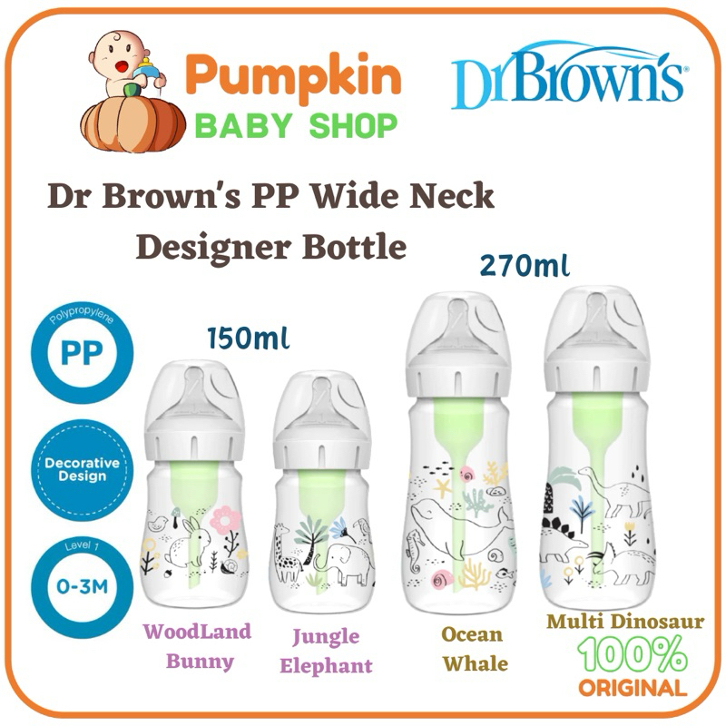 Dr Browns Options+ Wide Neck Designer Bottle - Dr Browns Baby Milk ...