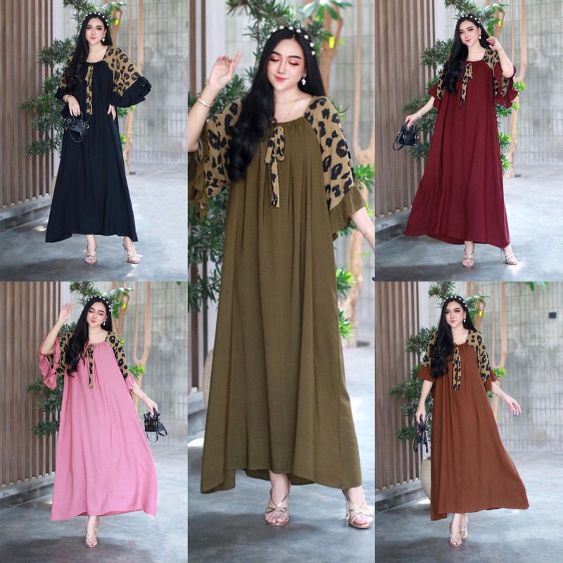 Lalisa Daster Fuji Macan Dress Contemporary Bell Sleeves LD 130 Thick ...