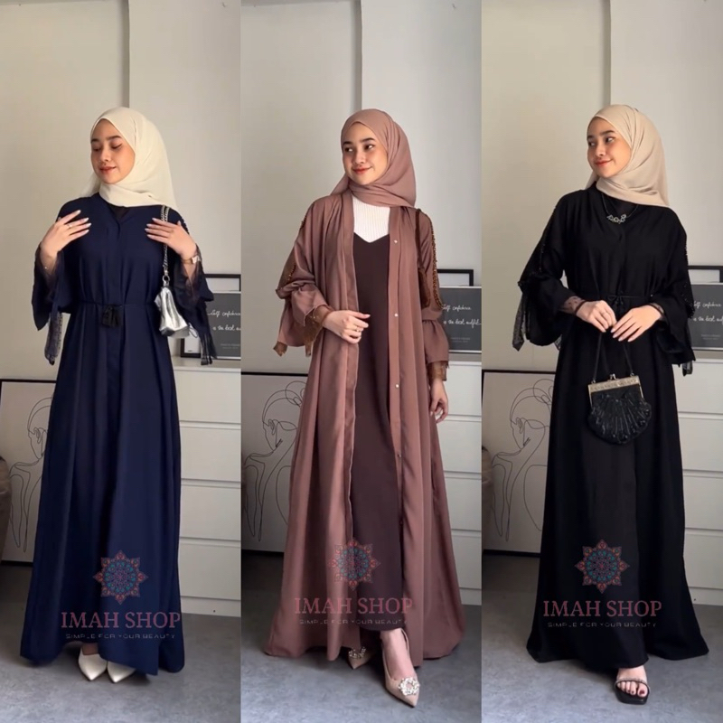 Abaya Black Turkey Gamis Syari Muslimah Material Jetblack Black ...
