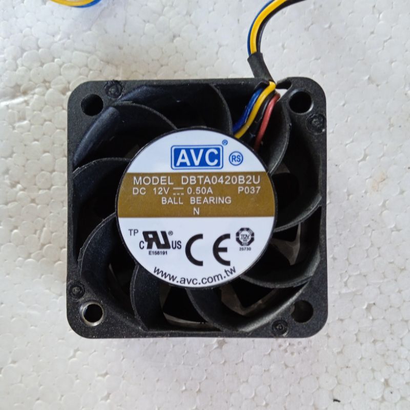 Avc DC 12V Fan 0.50A 4x4cm Thickness 2cm High speed normal used already ...