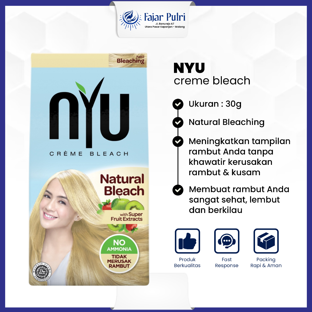 Nyu Creme Hair Color Bleaching 30 Gram Halal Hair Dye | Shopee Malaysia