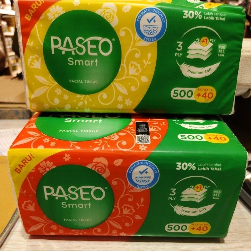 Smart tissue 250 sheets 2 ply / paseo 540 sheets | Shopee Malaysia